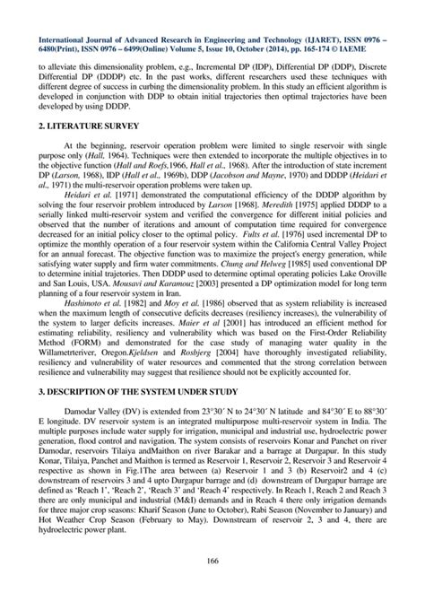 Optimal Operation Of A Multi Reservoir System And Performance