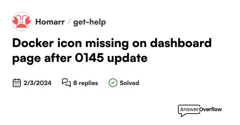 Docker Icon Missing On Dashboard Page After 0145 Update Homarr