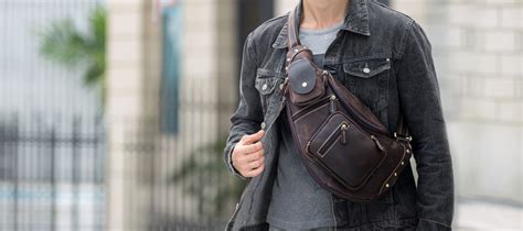 Mens Leather Cross Body Sling Bag For Outdoor Adventures Western