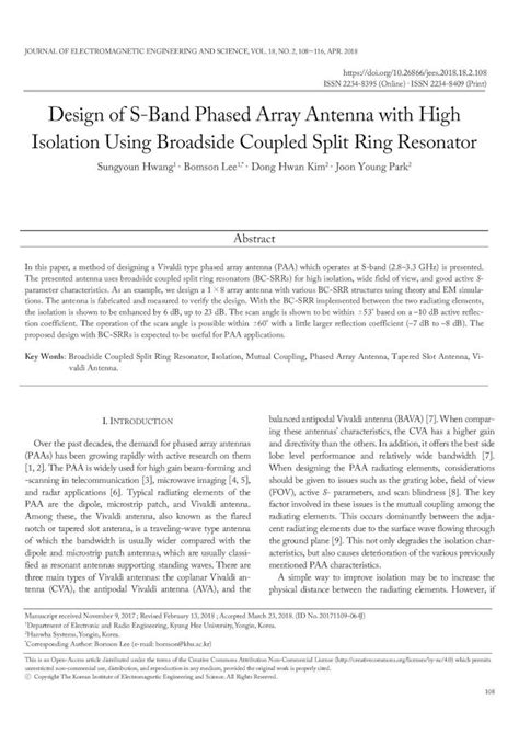 Pdf Design Of S Band Phased Array Antenna With High Isolation Using
