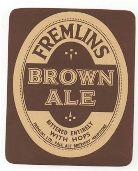 Fremlin Brown Ale Label British Beer Labels