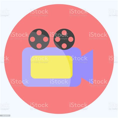 아이콘 비디오 카메라 웹 인터페이스 기호에 적합합니다 플랫 스타일 편집 가능한 간단한 디자인 디자인 템플릿 벡터 간단한 기호 그림 가정용 캠코더에 대한 스톡 벡터 아트 및