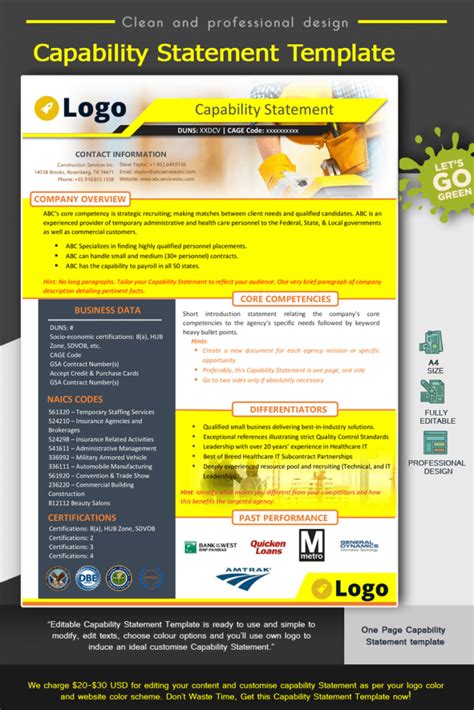 Construction Capability Statement Template Capability Statement Lab