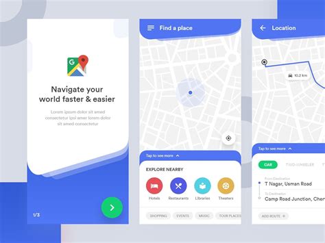 Google Map UI Kit Search By Muzli Map Ui Kit Trophy Design