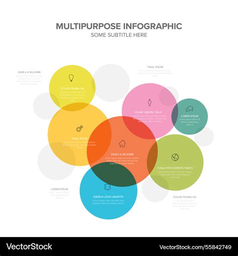 Overlapping Circle Infographic Schema Royalty Free Vector