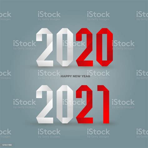 새로운 2020 년 2021 년 종이 접기 스타일에서 만든 종이 인사말 카드의 집합입니다 프레 젠 테이 션 전단지 및 배너 전단지 엽서 및 포스터에 대 한 완벽 한 벡터