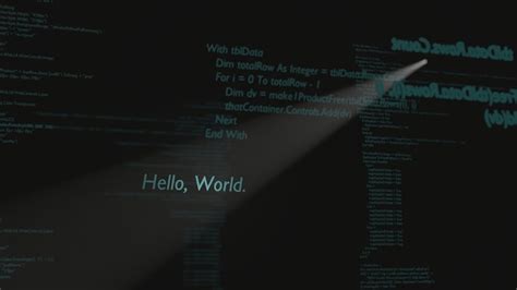 Premium Photo Hello World Text Is Spotted By A Spot Light In A Programming Editor On A Black
