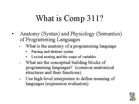 Comp 311 Principles Of Programming Languages Lecture 1