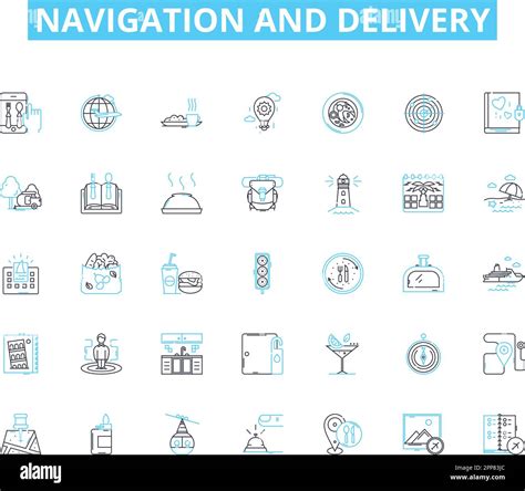 Lineare Symbole Für Navigation Und Bereitstellung Festgelegt Routing