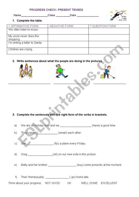 Present Tenses Practice Esl Worksheet By Sandra
