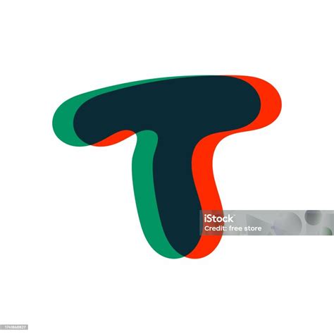 스테레오 효과가 있는 문자 T 로고 모든 디스코 레이블 Dj 로고 일렉트로 뮤직 포스터 밝은 아이덴티티 등에 사용하기에