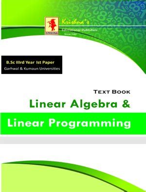 TB Linear Algebra Linear Programming Kumaun By A R Vasishtha Goodreads