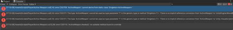 Active Weapon Singleton Errors Ask Gamedevtv