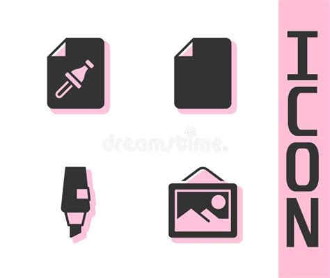 set picture landscape note paper with push button marker pen and file
