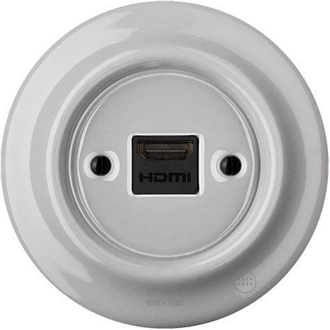 Porcelain Wall Socket Grey Hdmi Dyke And Dean