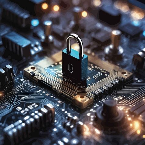 Premium Vector 3d Rendering Of Cyber Lock With Binary Circuit Board