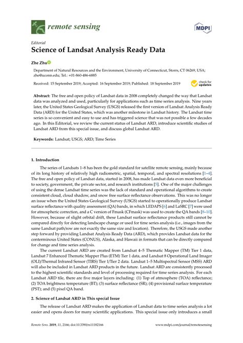 Pdf Science Of Landsat Analysis Ready Data