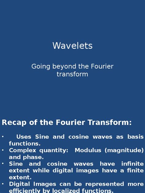 Wavelets Going Beyond The Fourier Transform Pdf Wavelet Basis