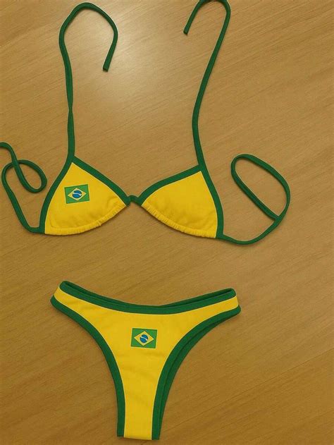 Womens Brazilian Bikini Beachwear Summer World Cup 2025 And 2026 Flag