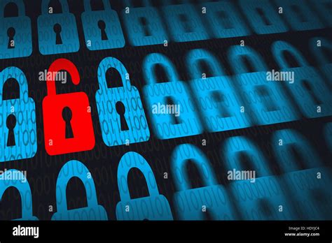 Information Technology Security Concept With Open Lock System And Binary Numbers Stock Photo Alamy
