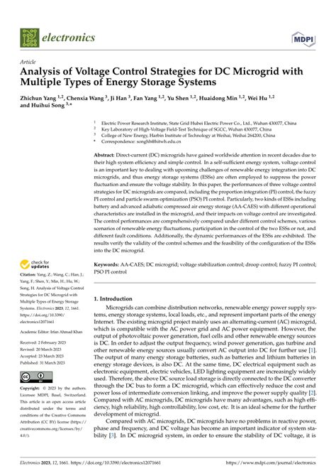 Pdf Analysis Of Voltage Control Strategies For Dc Microgrid With