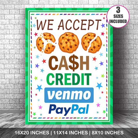 Payment Accepting Sign Etsy