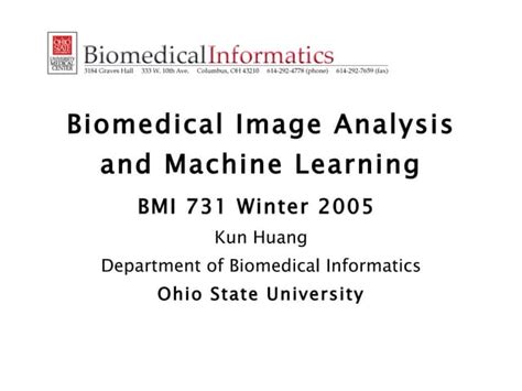 Image Analysis Visualization Classification 1 Ppt