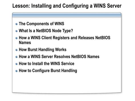 Ppt Module 7 Resolving Netbios Names By Using Windows Internet Name