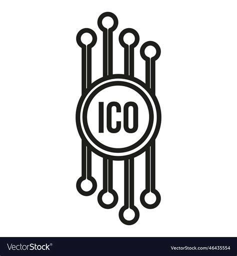Cryptocurrency Icon Outline Digital Royalty Free Vector