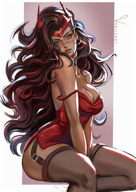 Whails Scarlet Witch Wanda Maximoff Avengers Series Marvel Marvel Rivals Highres 1girl