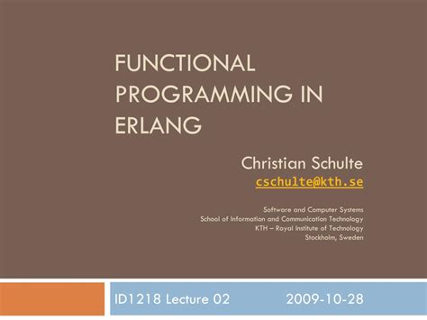 Ppt Functional Programming In Erlang Powerpoint Presentation Free