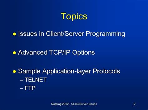 TCP IP Part II Based On Notes By D