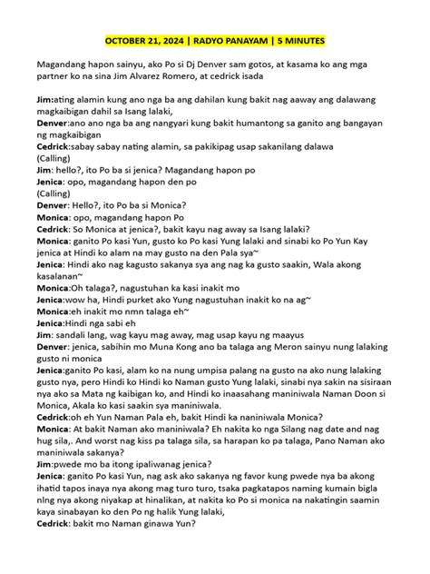 Radyo Panayam Script Pdf