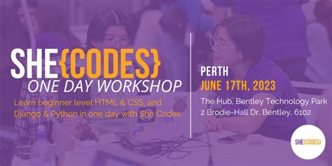 She Codes Australia On Linkedin She Codes Perth Free 1 Day Coding Workshop For Women Humanitix
