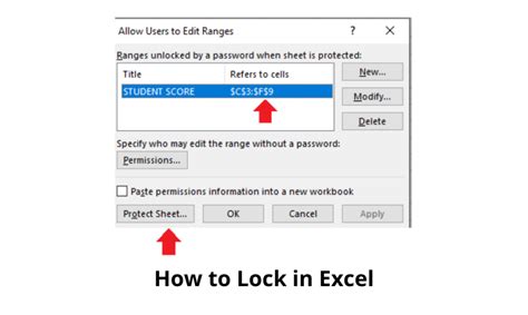 How To Lock In Excel Workbook Worksheets Rows Columns Cells Computing Net