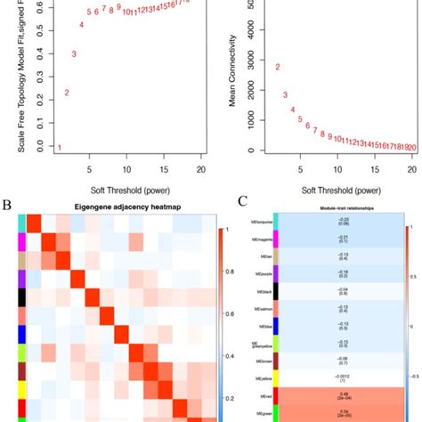 Identification Of The Hub Modules And Genes By Wgcna A The