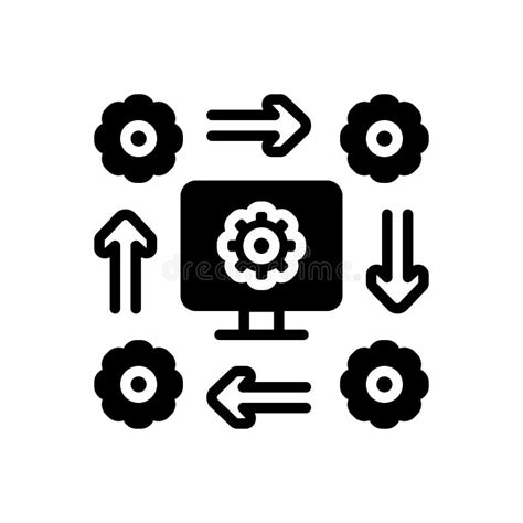 Black Solid Icon For Workflow Software And Networking Stock Vector Illustration Of Silhouette