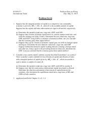 ECON 471 Problem Set 6 ECON 471 International Trade Professor Kar Yiu Wong Due May 31 2016