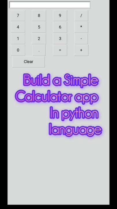 How To Make A Simple Calculator App In Pythonshortvideo Pythonprogrammingcoding Youtube