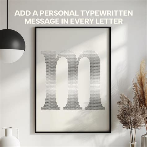 Letter M Initial Print Typewriter Letter Print Typewriter Art Print Personalised Message