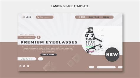 안경 회사의 방문 페이지 템플릿 무료 Psd 파일
