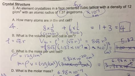 Solved Crystal Structure 3 An Element Crystallizes In A