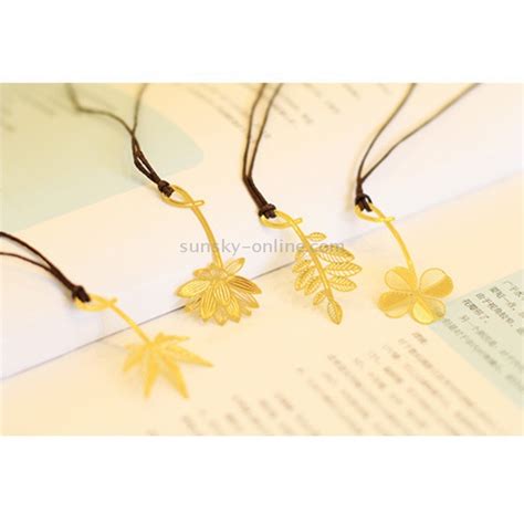 4 Pcs 사무용품 문구 귀여운 금 금속 책갈피 식물 책 무작위 작풍 납품을위한 종이 클립