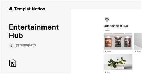 Entertainment Hub Templat Oleh Macqiato Notion Marketplace