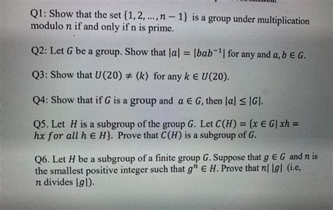 Solved Q Show That The Set N Is A Group Chegg