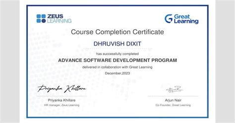 Dhruvish Dixit Successfully Completed Zeuslearning Devnet Program