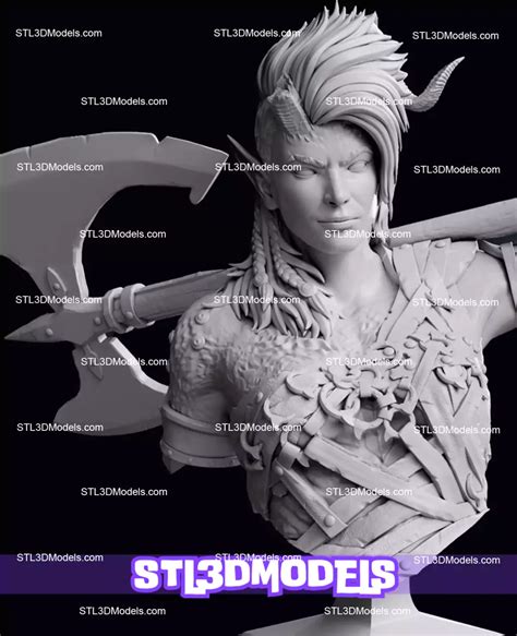Karlach Baldurs Gate 3 Bust 3d Print Model Stl 3d Models