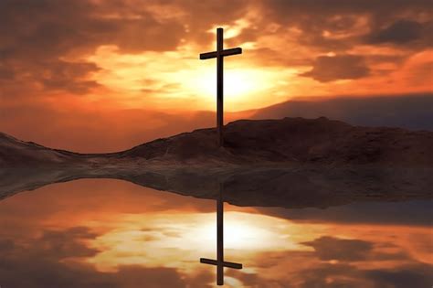 Premium Ai Image The Reflection Of A Cross Background