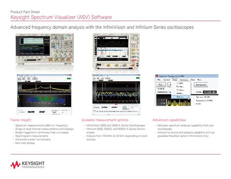 Spectrum Visualizer Asv Software Product Fact Sheet Pdf Asset Page Keysight