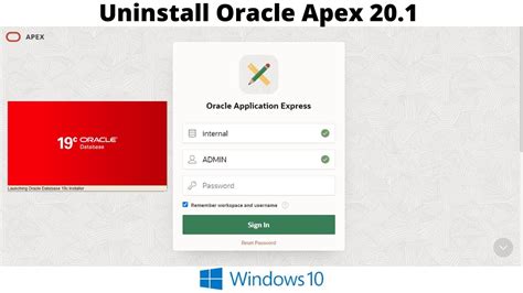 How To Uninstall Oracle Apex 20 1 19c [pluggable] Windows 10 Youtube